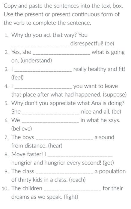 Copy and paste the sentences into the text box. Use | Chegg.com