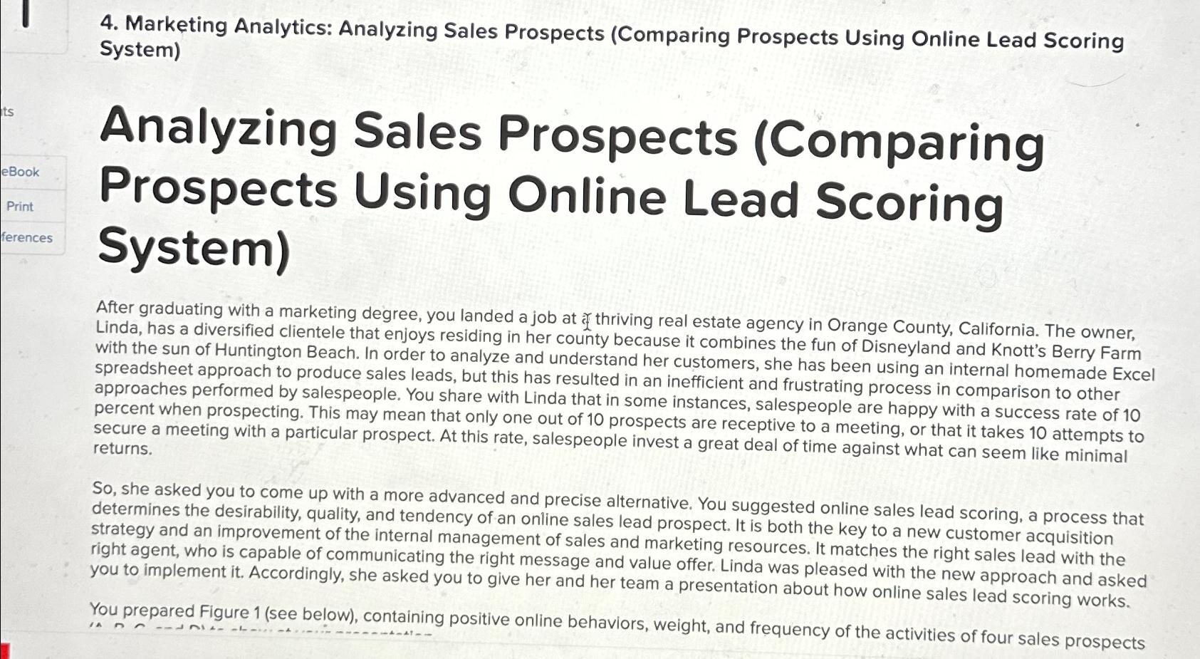 Solved Marketing Analytics: Analyzing Sales Prospects | Chegg.com