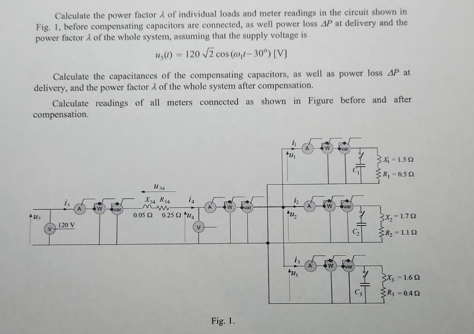 Solved Calculate the power factor λ of individual loads and | Chegg.com