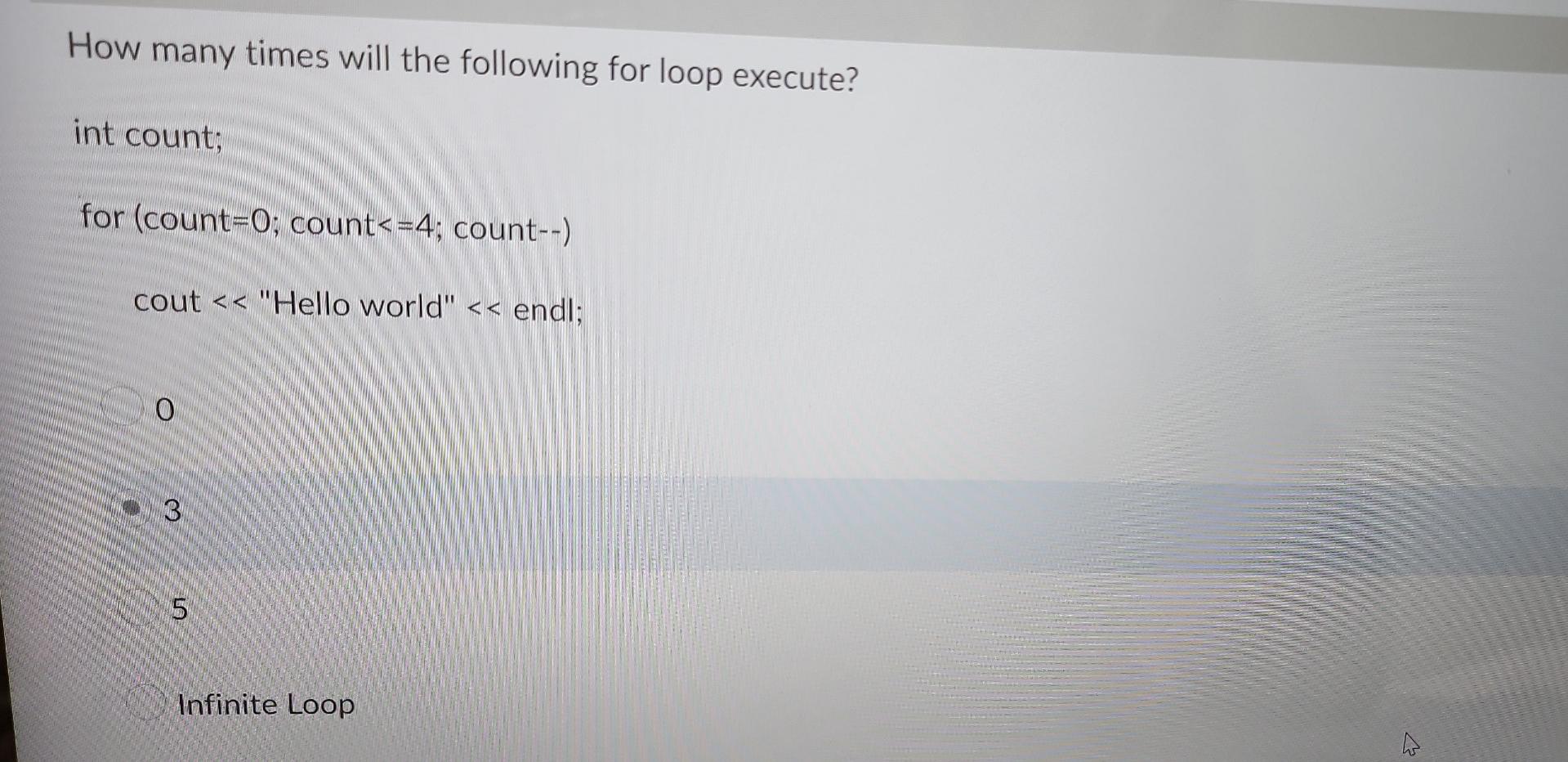 Solved How Many Times Will The Following For Loop Execute