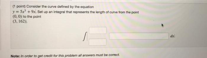 Solved (1 point) Consider the curve defined by the equation | Chegg.com