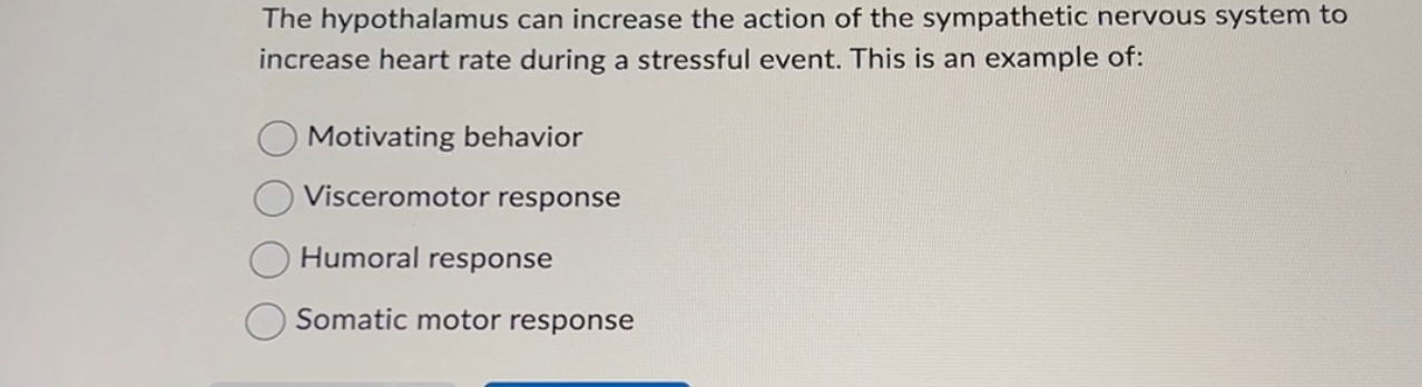 High Quality SOLUTION The hypothalamus can increase the action of the | Chegg.com