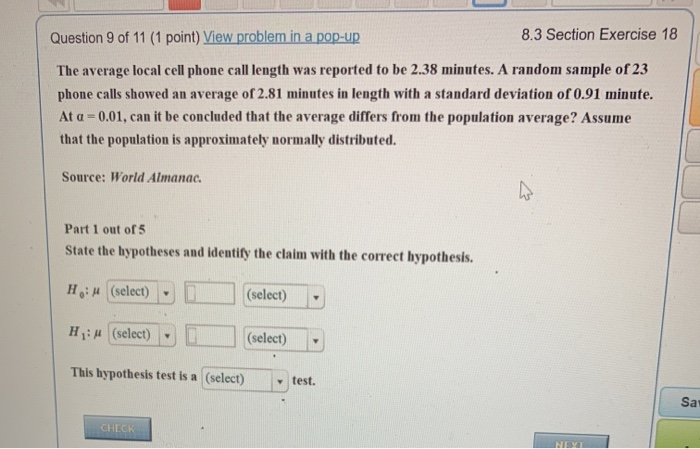 Solved Question 9 of 11 (1 point) View problem in a pop-up | Chegg.com