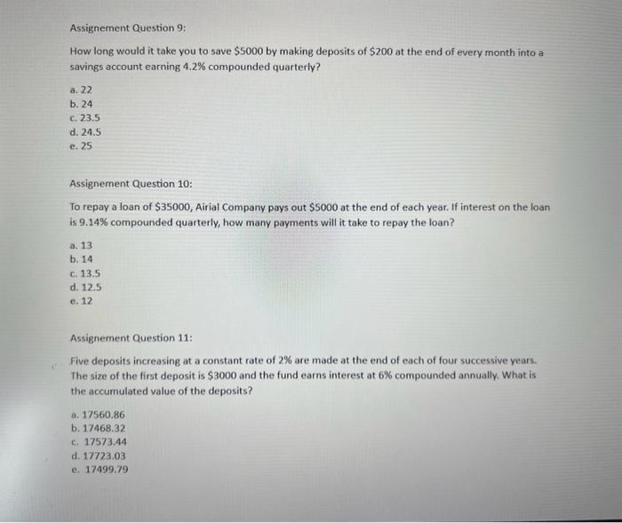Solved Assignment Question 1: To attend school, Sam deposits | Chegg.com
