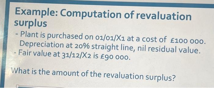 Solved Example: Computation of revaluation surplus - Plant | Chegg.com