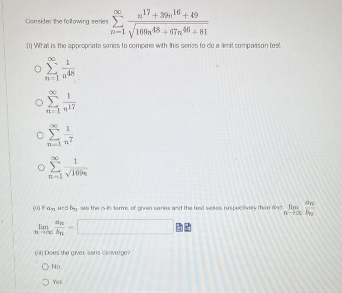 Solved Consider the following series | Chegg.com