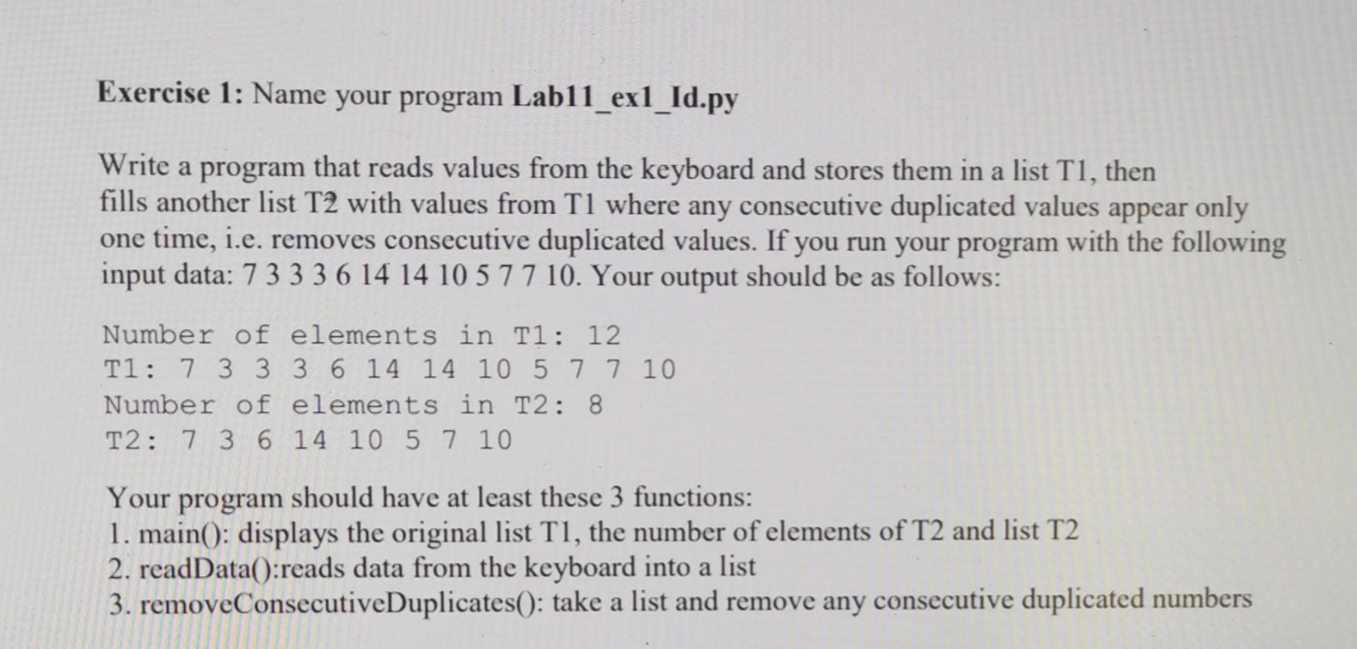 Solved Exercise 1: Name your program Lab11_exl_Id.py а Write | Chegg.com