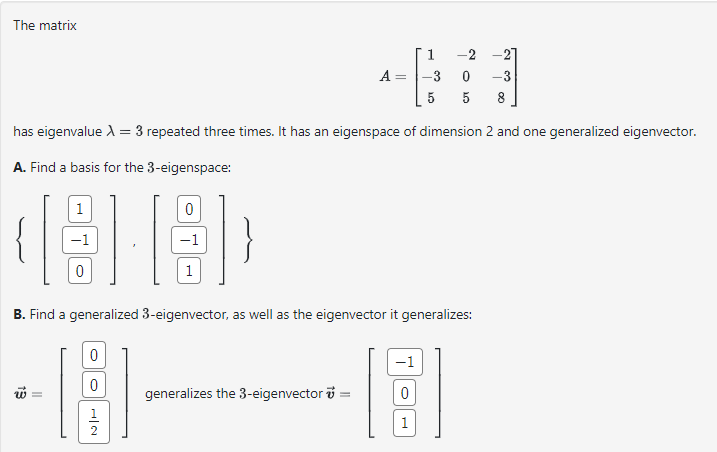 Solved La matrizA=[1-2-2-30-3558] ﻿tiene valor propioλ=3 | Chegg.com