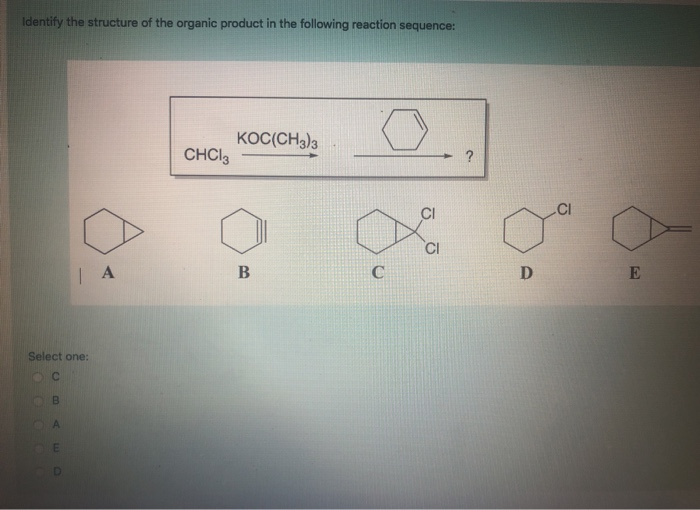 Solved Identify the structure of the organic product in the | Chegg.com