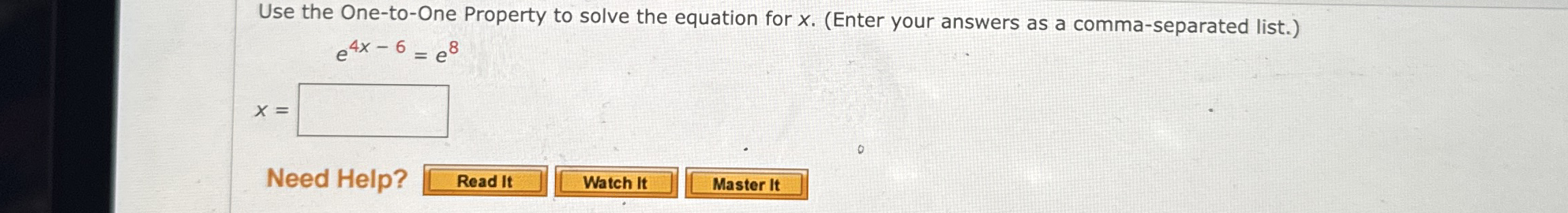 Solved Use the One-to-One Property to solve the equation for | Chegg.com