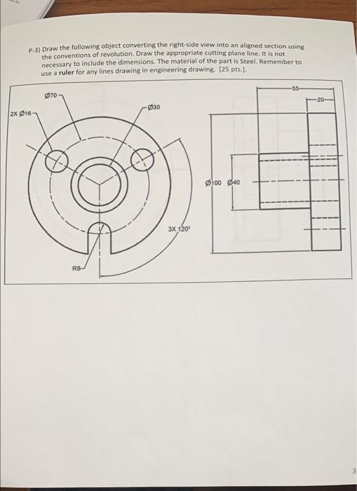 Solved p-3) Draw the following object converting the | Chegg.com