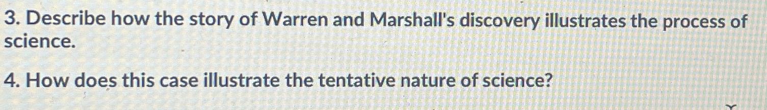 Solved Describe how the story of Warren and Marshall's | Chegg.com