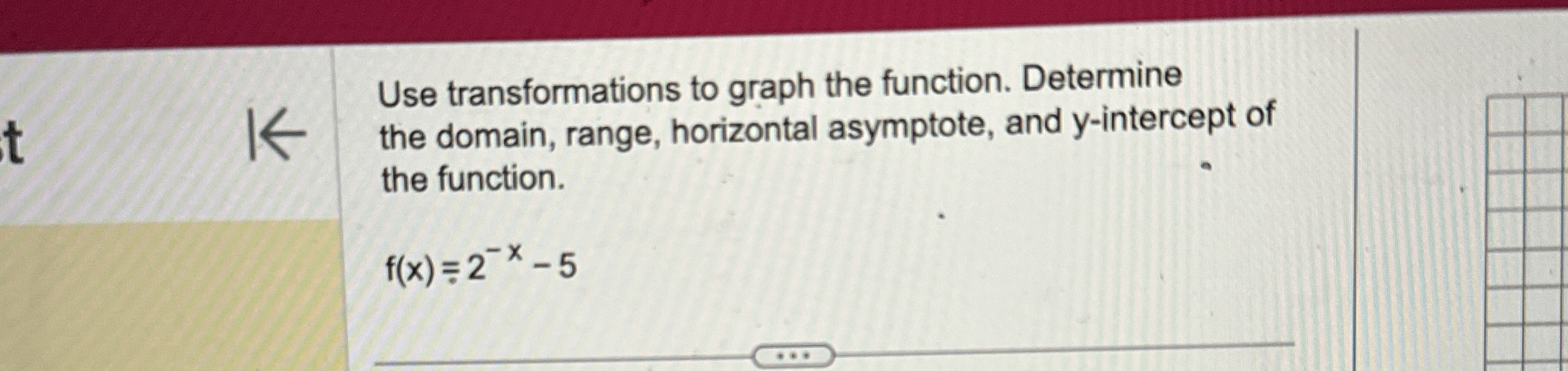 Solved Use transformations to graph the function. | Chegg.com