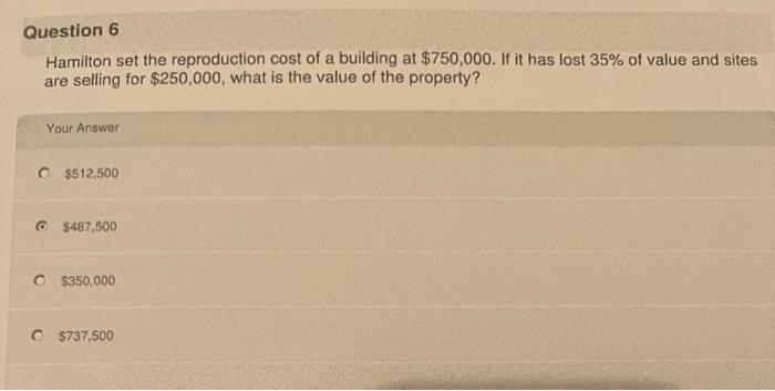 Solved Question 6 Hamilton set the reproduction cost of a | Chegg.com