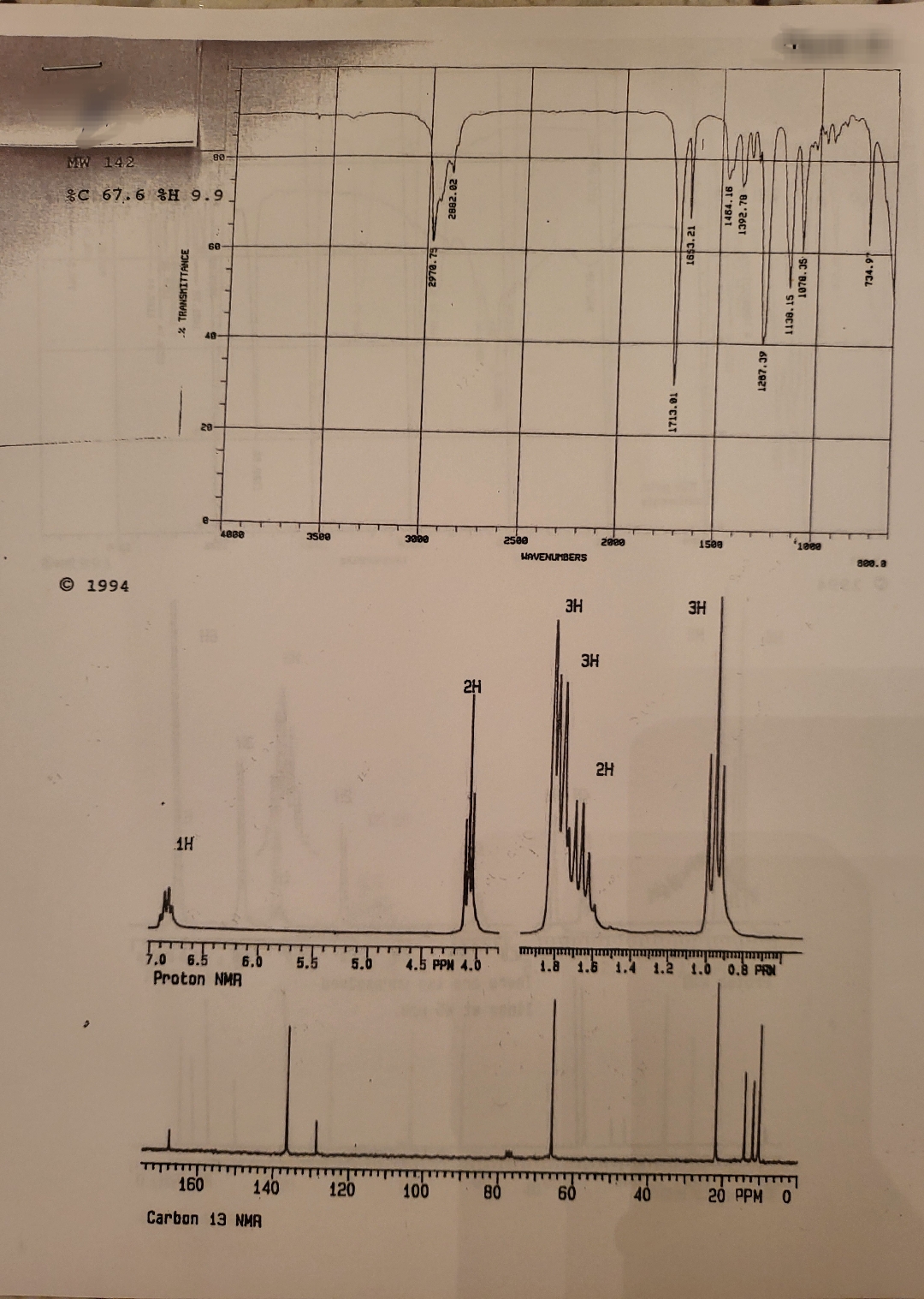 Solved what is the chemical structure given the NMR spectra | Chegg.com