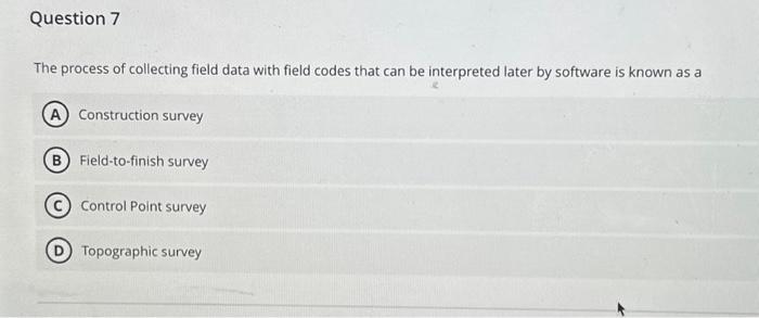 Solved The process of collecting field data with field codes | Chegg.com