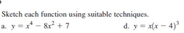 Solved Sketch each function using suitable techniques. a. | Chegg.com