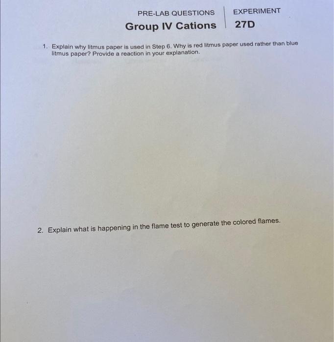 Solved INTRODUCTION The Group IV cations represent a grab | Chegg.com