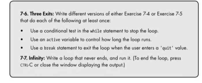 Solved 7-4. Pizza Toppings: Write a loop that prompts the | Chegg.com