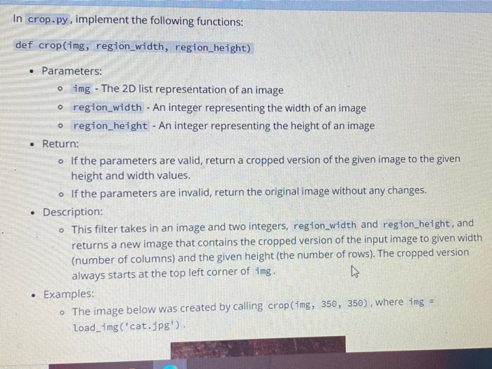 Solved Here is some documentation for the functions you will | Chegg.com
