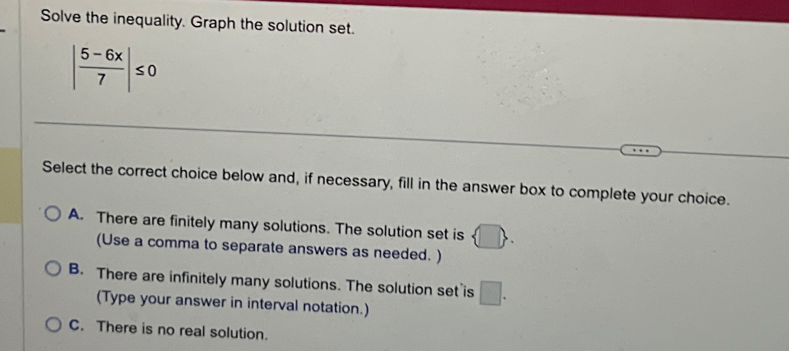 Solved Solve the inequality. Graph the solution | Chegg.com