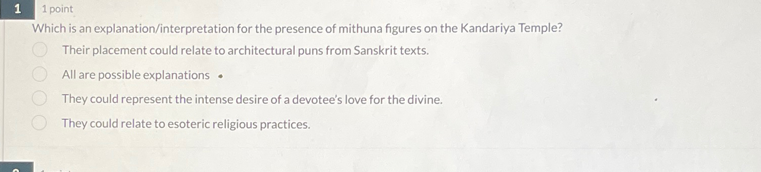 Solved 1 ﻿pointWhich is an explanation/interpretation for | Chegg.com