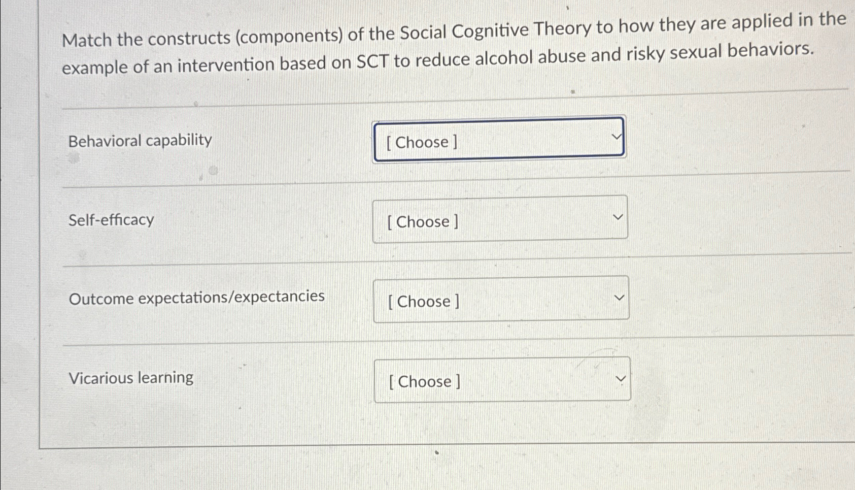 Solved Match the constructs (components) ﻿of the Social | Chegg.com