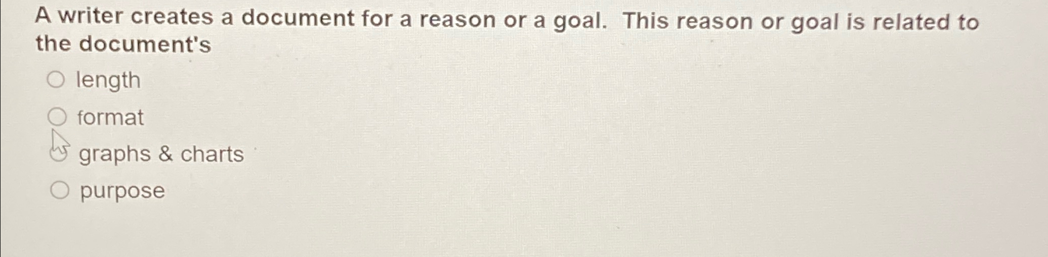 Solved A writer creates a document for a reason or a goal. | Chegg.com