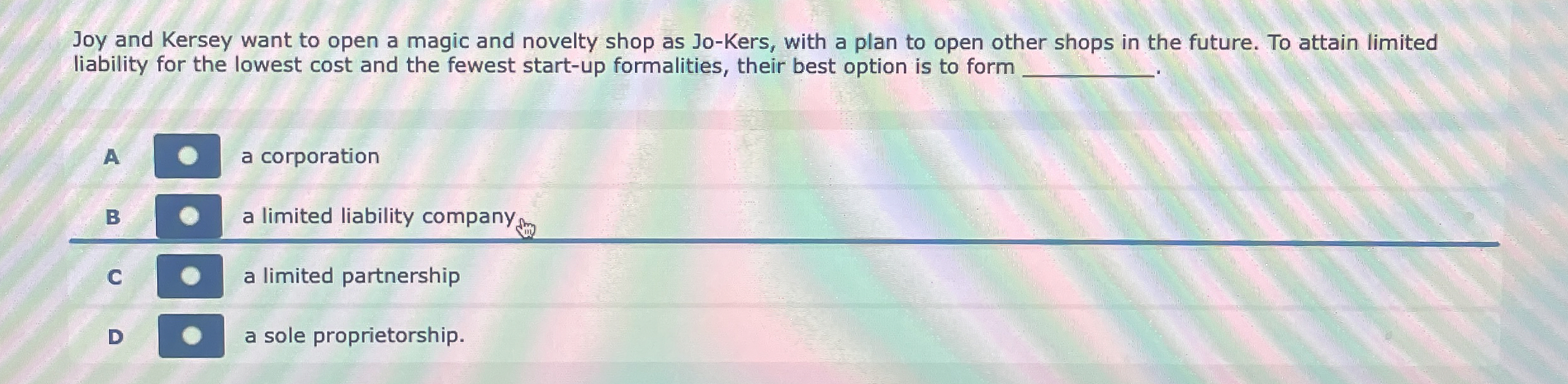 Solved Joy and Kersey want to open a magic and novelty shop | Chegg.com