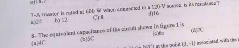 Solved 7-A toaster is rated at 600W ﻿when connected to a | Chegg.com