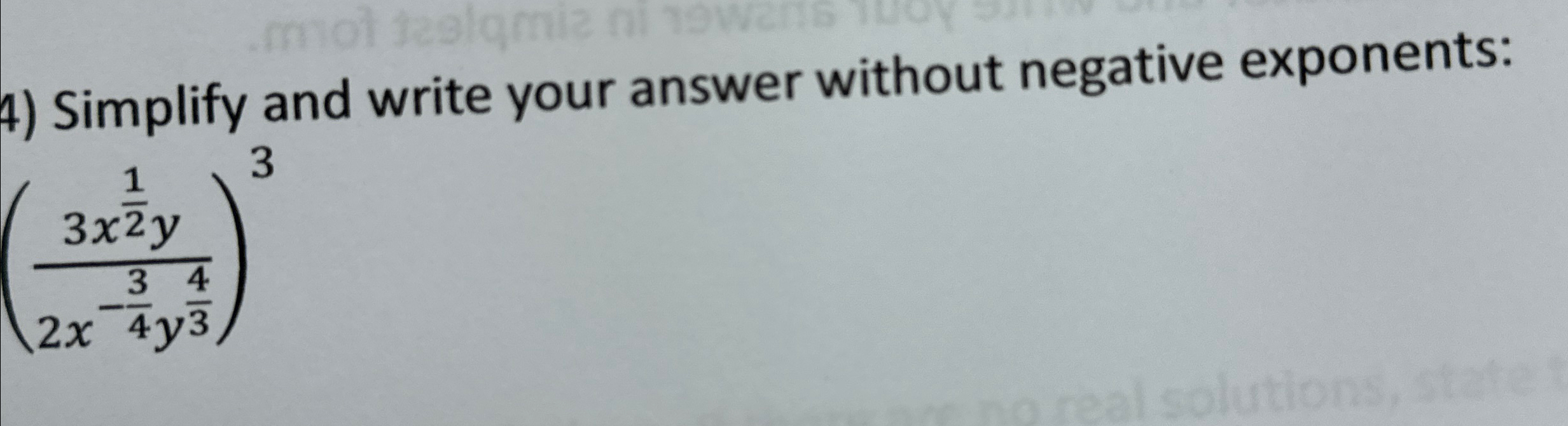 Solved Simplify and write your answer without negative | Chegg.com