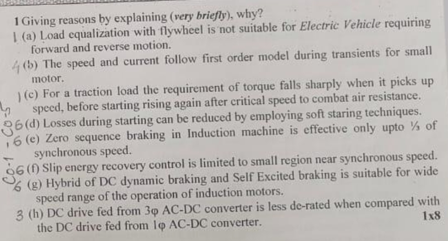 Solved 1 ﻿Giving reasons by explaining (very briefly), | Chegg.com