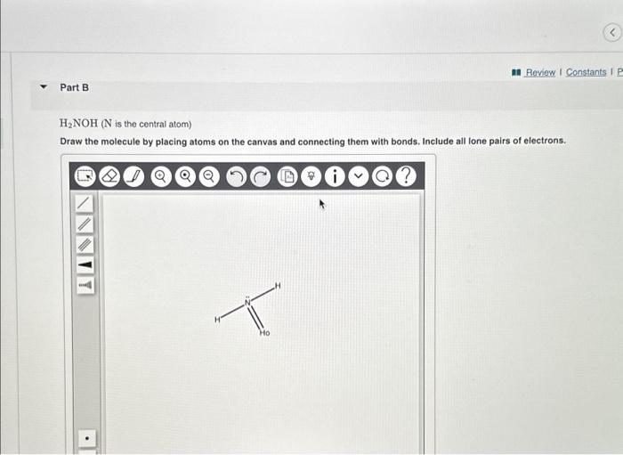 Solved H2NOH(N is the central atom) Draw the molecule by | Chegg.com