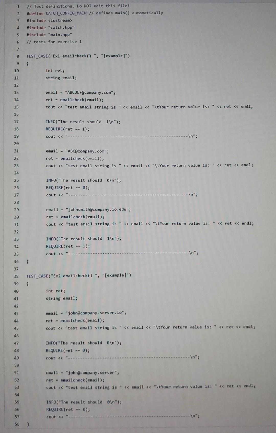 Solved Validate the email account We will make a program | Chegg.com