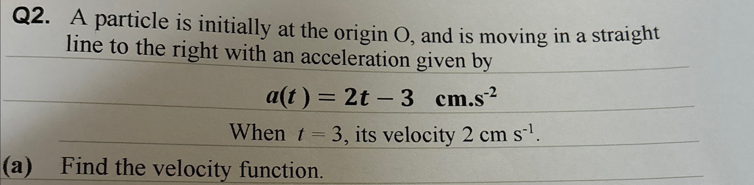 Solved Q2. ﻿A particle is initially at the origin O, ﻿and is | Chegg.com