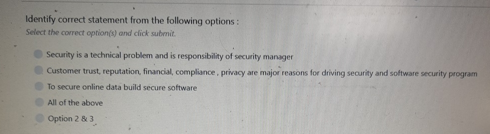 Solved Identify correct statement from the following options | Chegg.com
