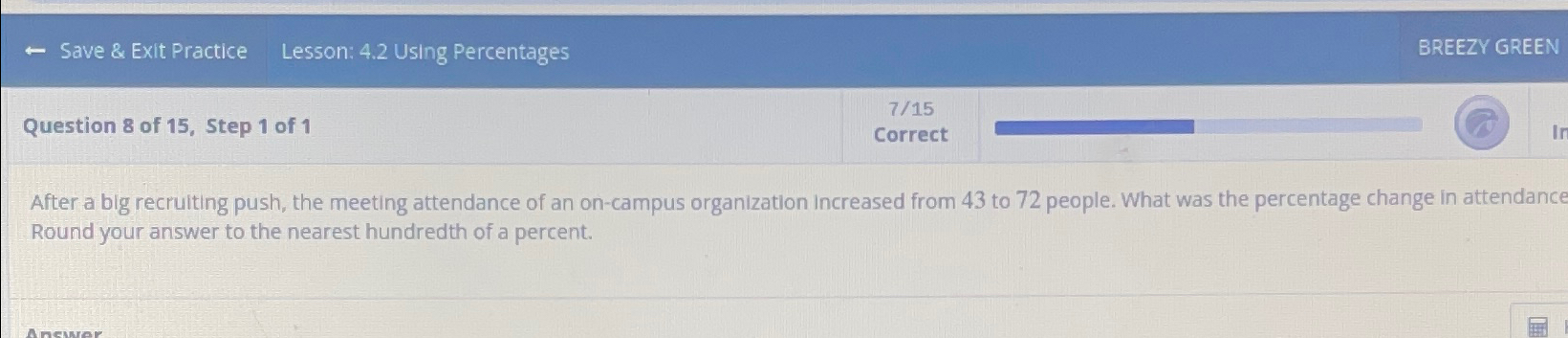 Solved larr Save & Exit PracticeLesson: 4.2 ﻿Using | Chegg.com