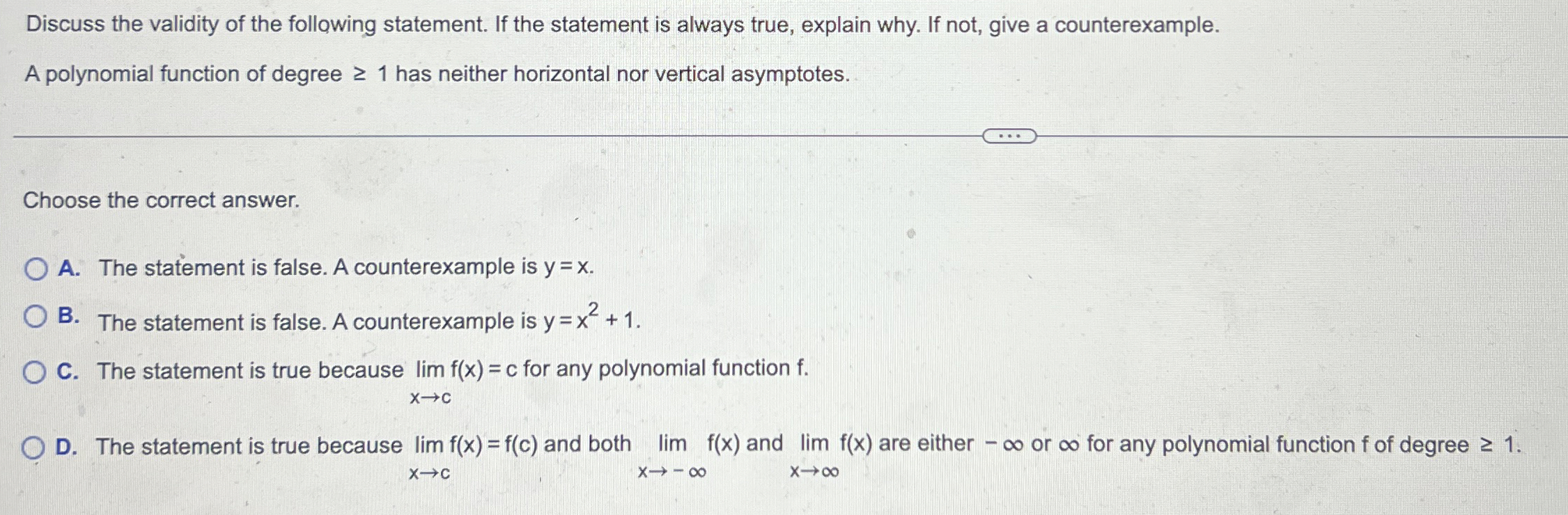 Solved Discuss the validity of the following statement. If | Chegg.com