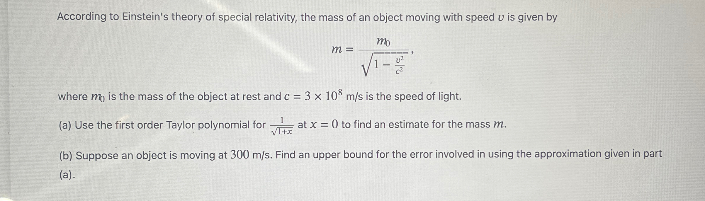Solved According to Einstein's theory of special relativity, | Chegg.com