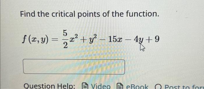 Solved Find the critical points of the function. | Chegg.com