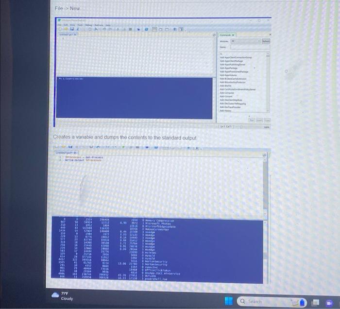 Solved Using the Power Shell ISE editor, from the Search | Chegg.com