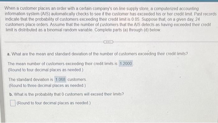 Solved When a customer places an order with a certain | Chegg.com