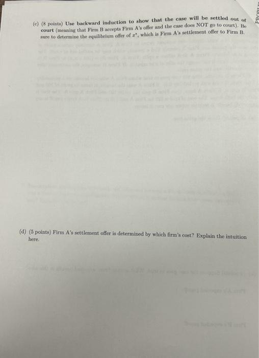 Solved (c) (8 points) Use backward induction to show that | Chegg.com