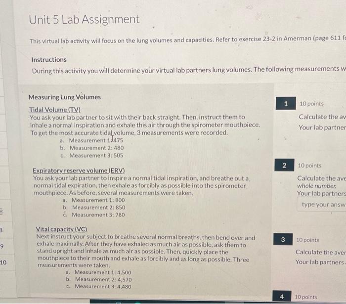 E B 9 10 Unit 5 Lab Assignment This virtual lab | Chegg.com