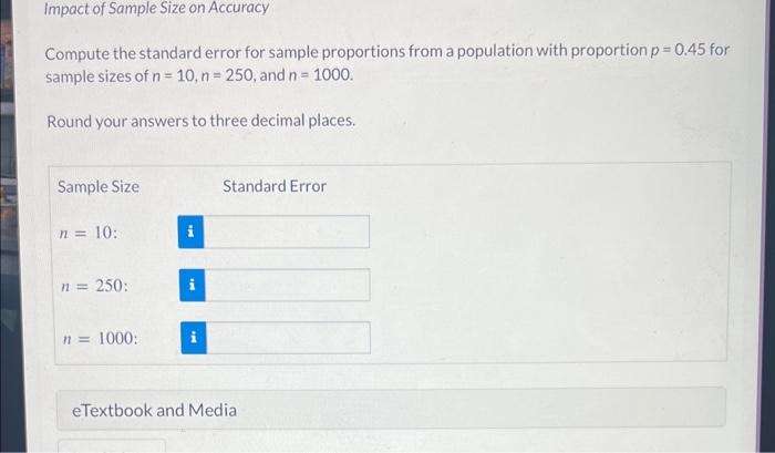 Solved Compute the standard error for sample proportions | Chegg.com