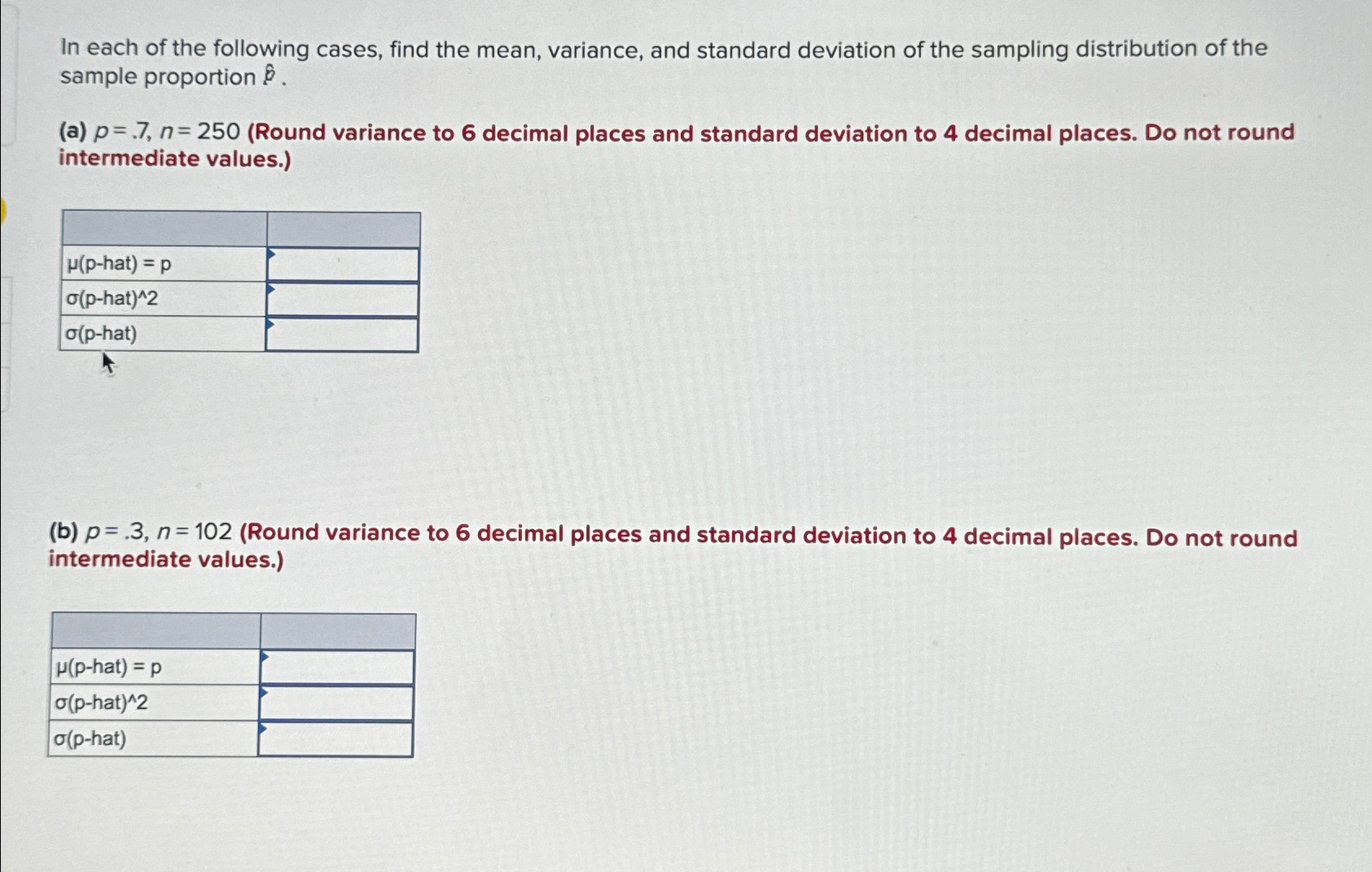 In each of the following cases, find the mean, | Chegg.com