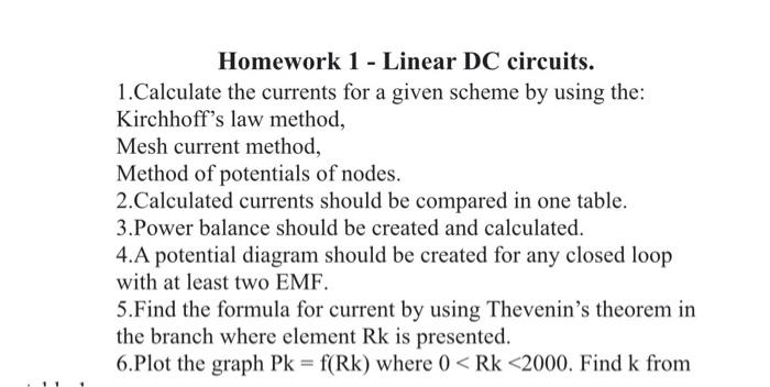Solved Homework 1 - Linear DC circuits. 1.Calculate the | Chegg.com