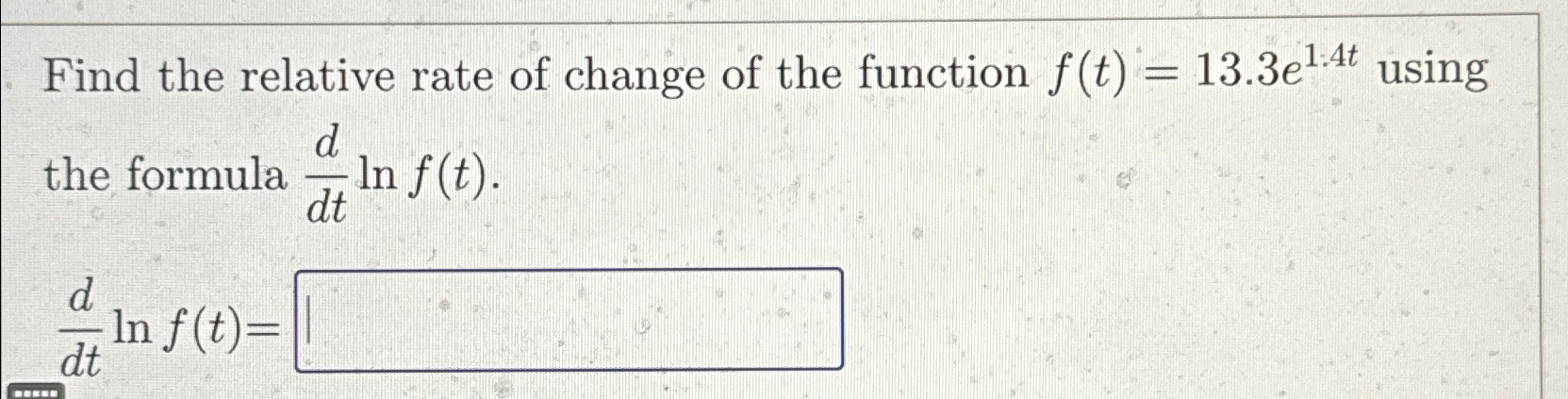 Solved Find the relative rate of change of the function | Chegg.com