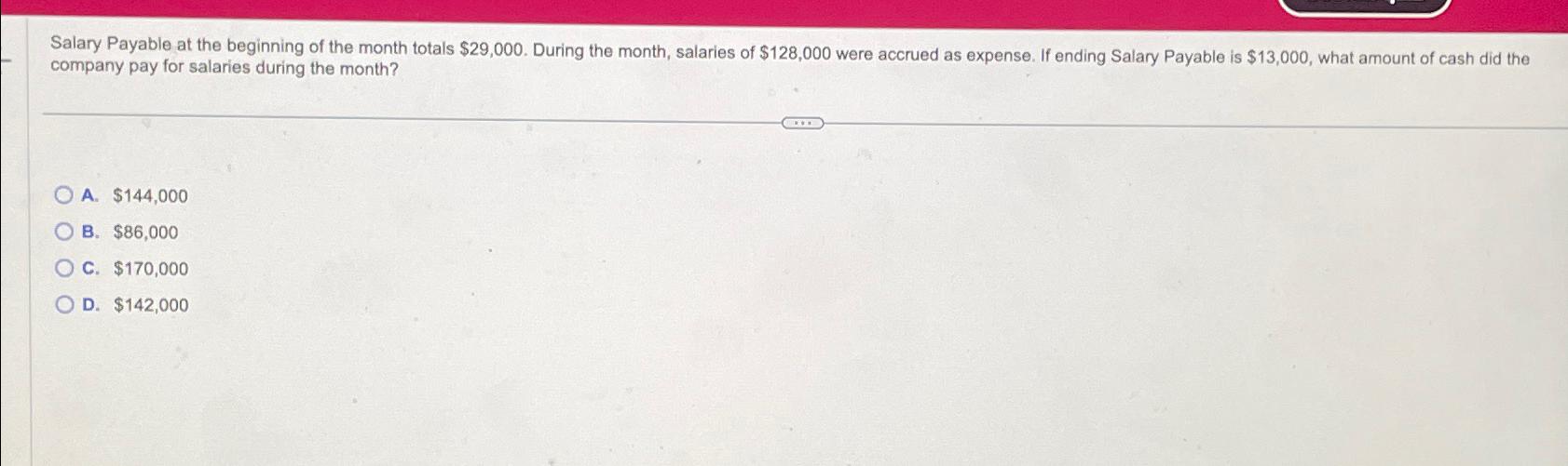 Solved Salary Payable at the beginning of the month totals | Chegg.com