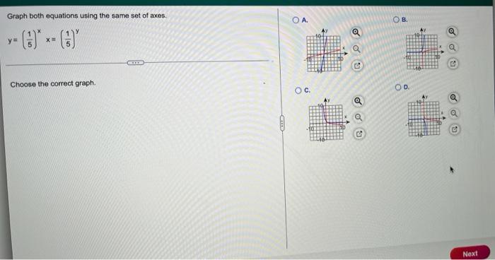 Solved Graph both equations using the same set of axes. y= - | Chegg.com
